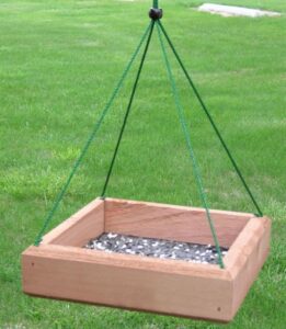 Recycled Plastic Large Hanging Platform Bird Feeder - Backyard Chirper